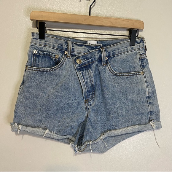 Princess Polly | Shorts | Princess Polly Asymmetrical Waistband Blue ...